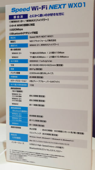 2倍の220Mbpsで月間通信量制限なし「ギガ放題」を2015年2月からUQ WiMAXが開始、その実力を引き出す新端末は？ - GIGAZINE