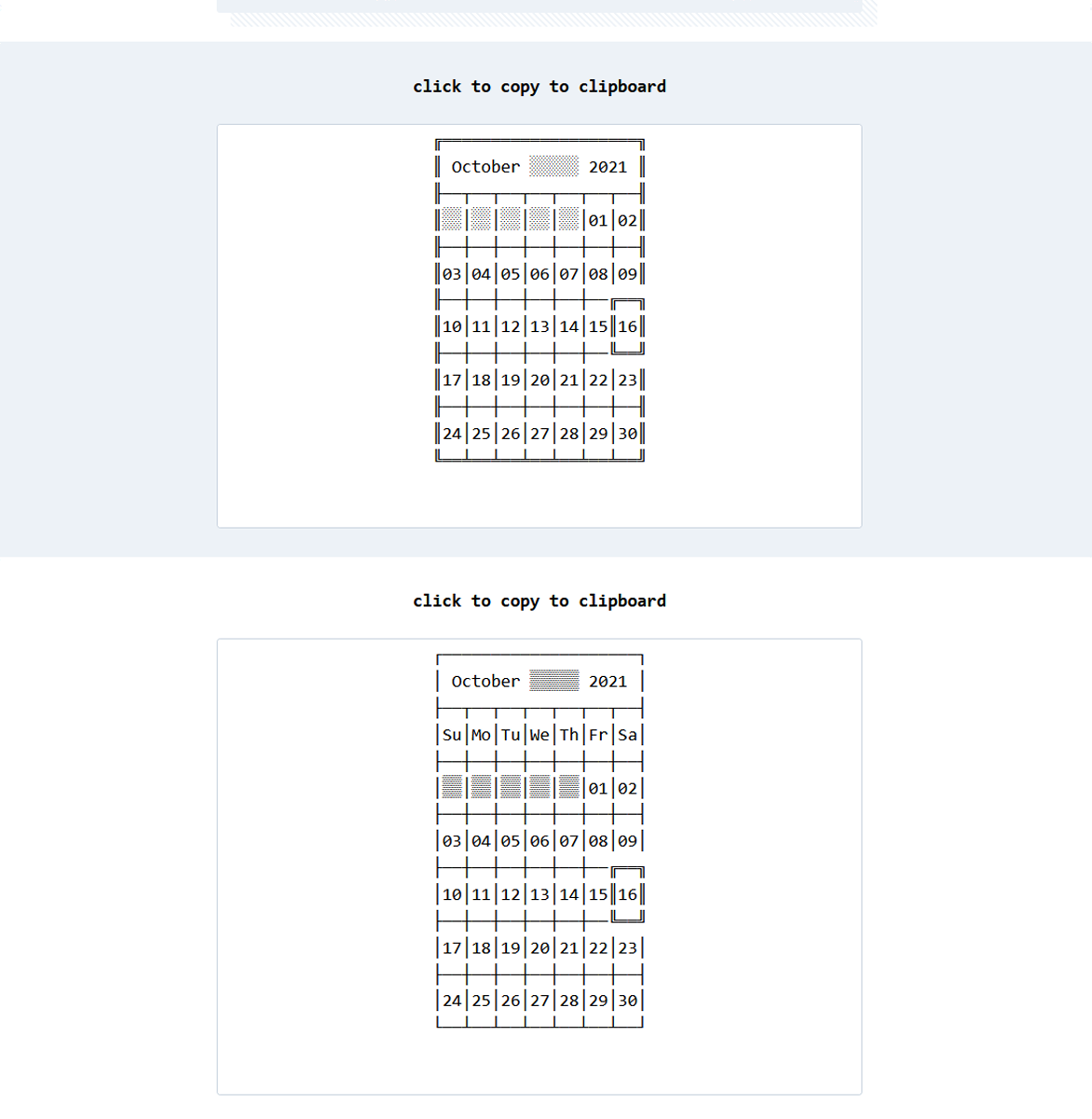  Unicode Calendar Generator GIGAZINE