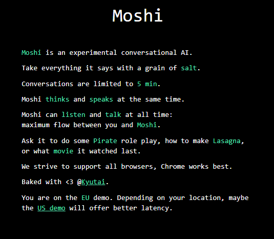 リアルタイムに感情表現可能なAI音声アシスタント「Moshi」をフランスのAI研究所が公開 - GIGAZINE