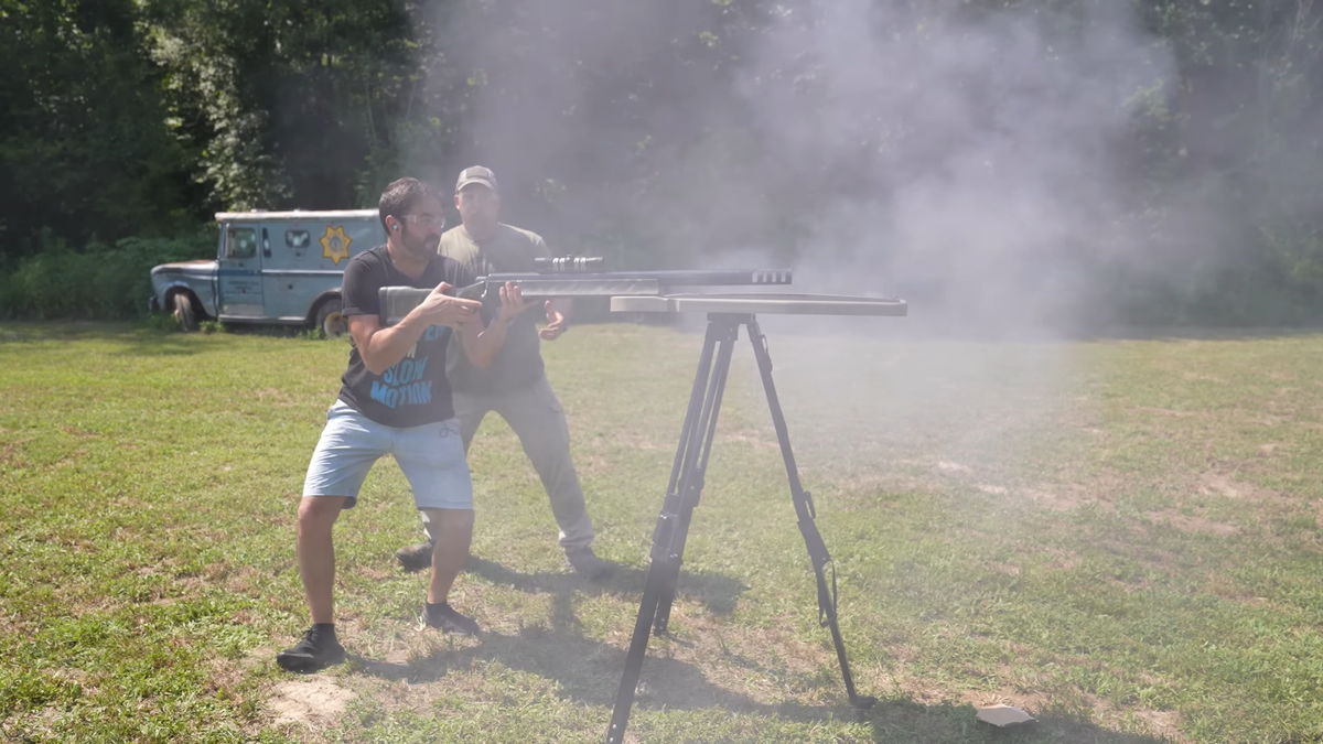 The moment when a 'huge muzzle flash' occurs on one of only three extra ...