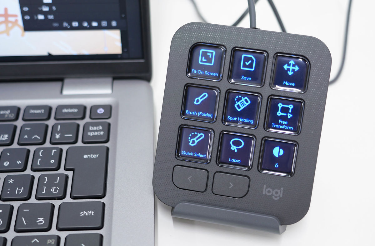 最大135ボタンをカスタマイズできてクリエイティブ活動を助けるロジクール初の左手デバイス「MX Creative Console」をPCと接続して実際にPhotoshopで動かしてみた ...