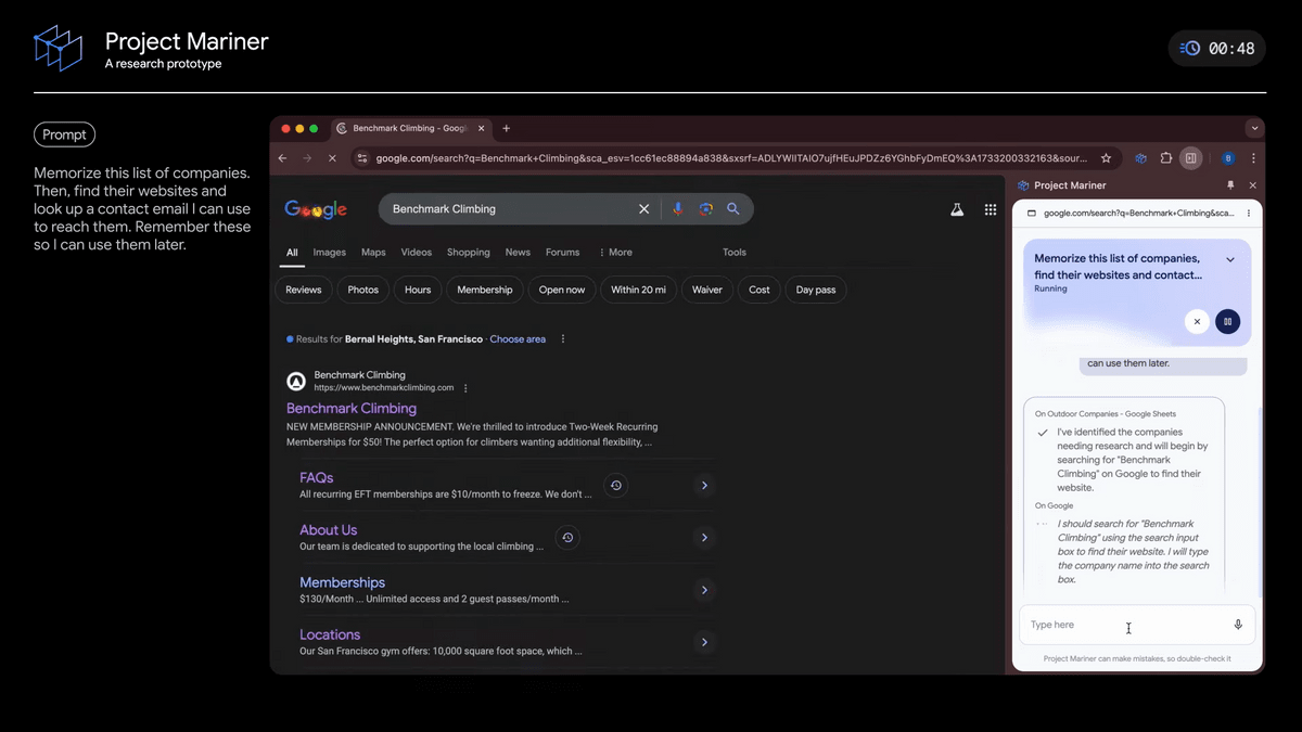 Google announces 'Project Mariner' that can automatically operate Chrome with AI - GIGAZINE