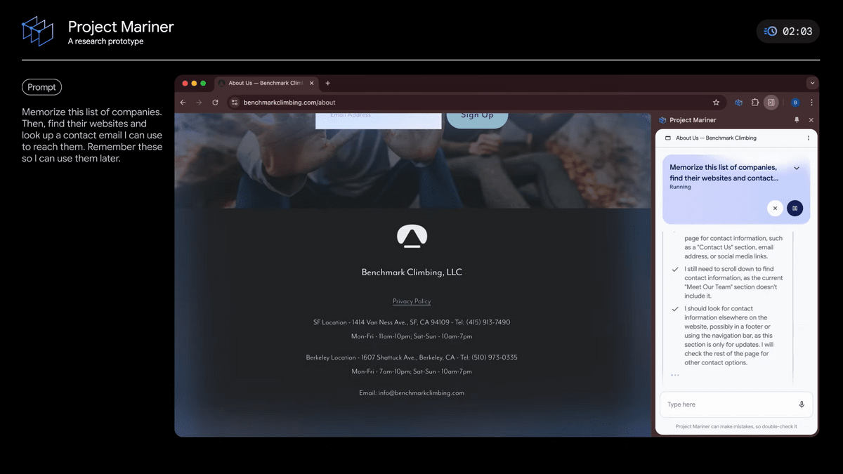 GoogleがAIでChromeを自動操作できる「Project Mariner」を発表 - GIGAZINE