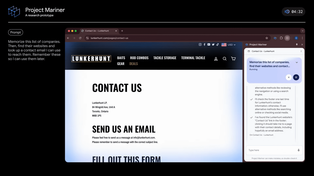 GoogleがAIでChromeを自動操作できる「Project Mariner」を発表 - GIGAZINE