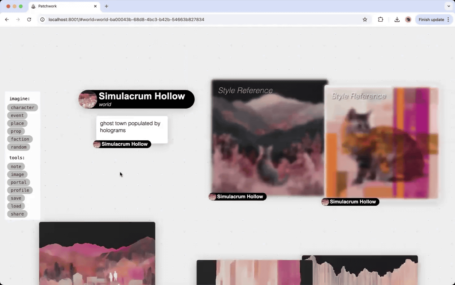 Midjourneyが画像生成AIや文章生成AIを組み合わせて創作できる巨大なキャンバスツール「Patchwork」を開発 - GIGAZINE