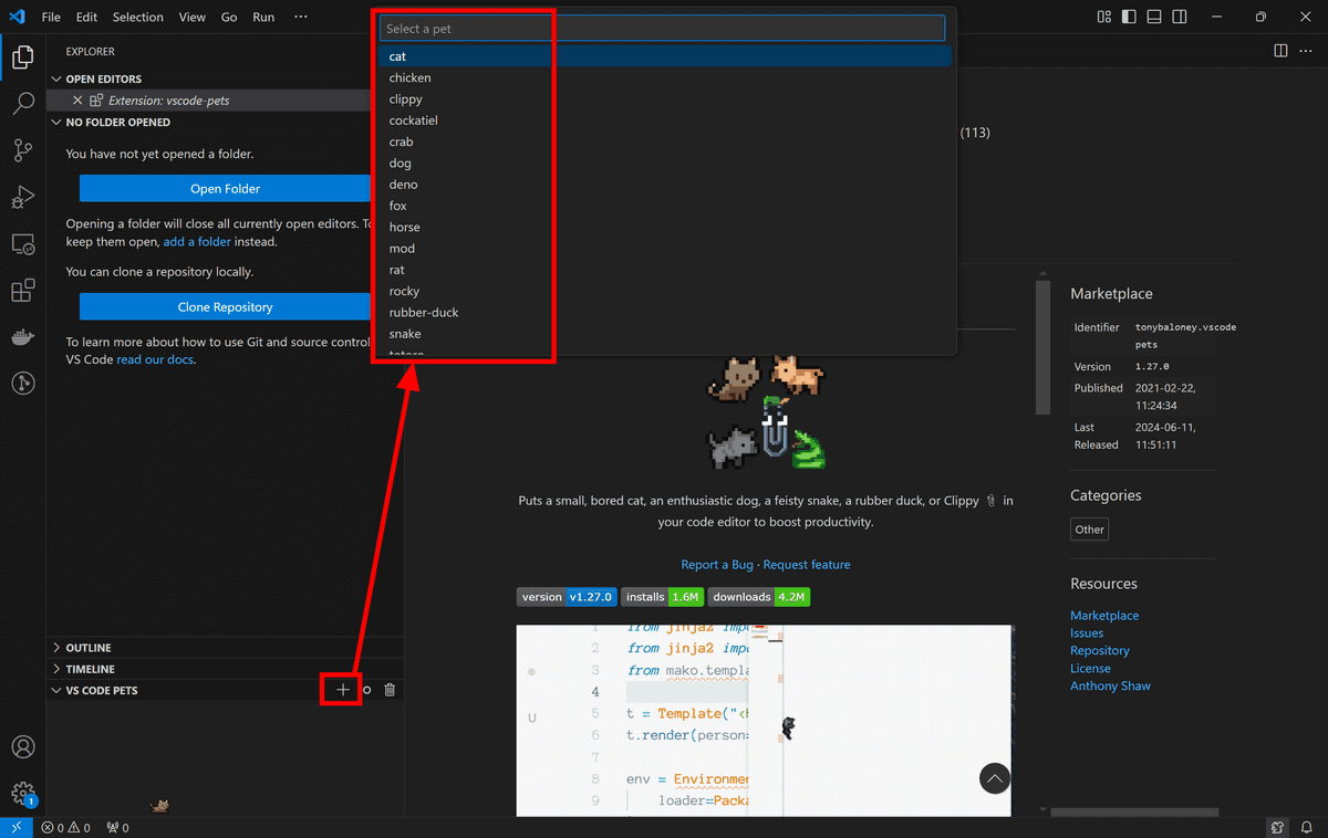 I Played With Pets Using The VS Code Pets Extension That Displays I Played With Pets Using The VS Code Pets Extension That Displays