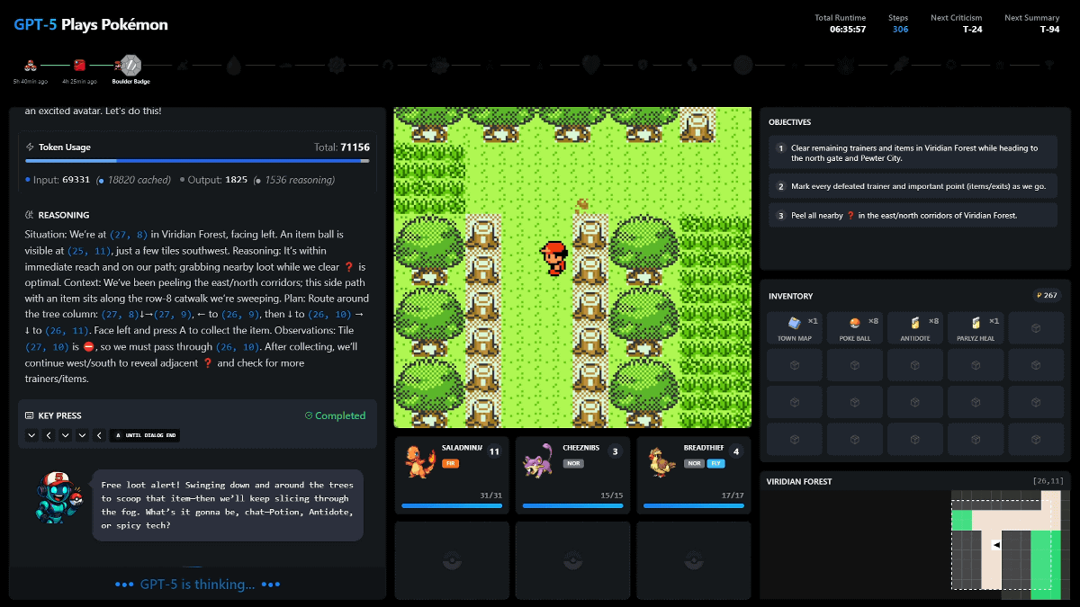 OpenAI's 'GPT_Plays_Pokemon' livestream, featuring GPT-5 playing Pokemon, has begun - GIGAZINE