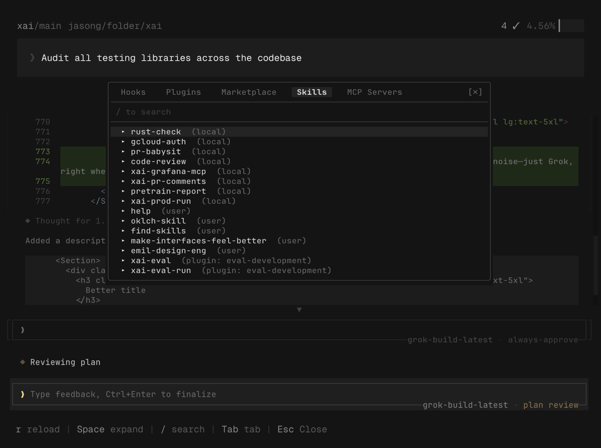 xAIがコーディングエージェントCLIツール「Grok Build」のベータ版をリリース - GIGAZINE